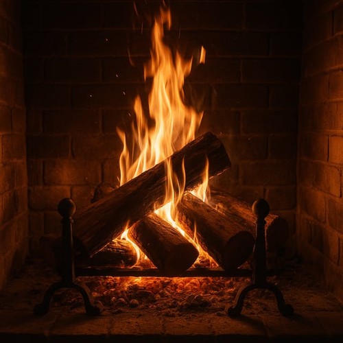 Meditation Sounds Podcast Fireplace Evenings of Calm: Burning Logs ...